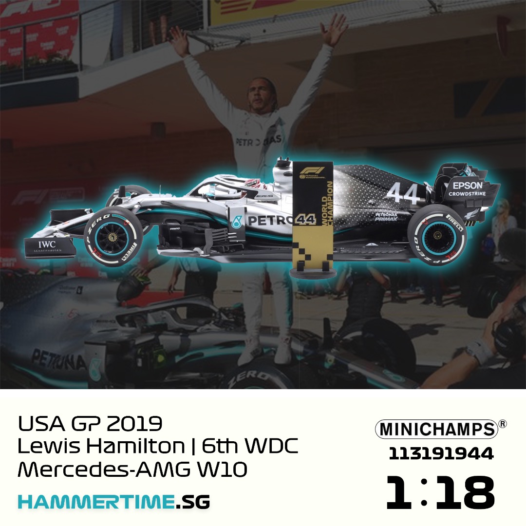 Lewis Hamilton 2019 World Champion Mercedes W10 1/18th F1 car ...