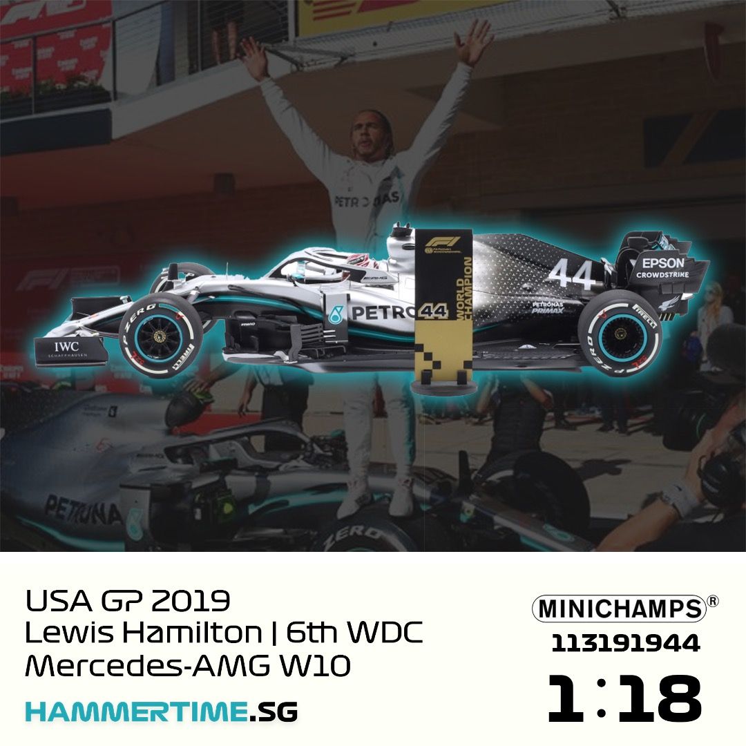 Lewis Hamilton 2019 World Champion Mercedes W10 1/18th F1 car ...