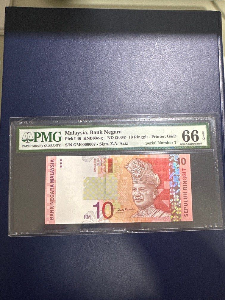 Malaysia Rm 10 S/M 00000007, Hobbies & Toys, Memorabilia & Collectibles ...