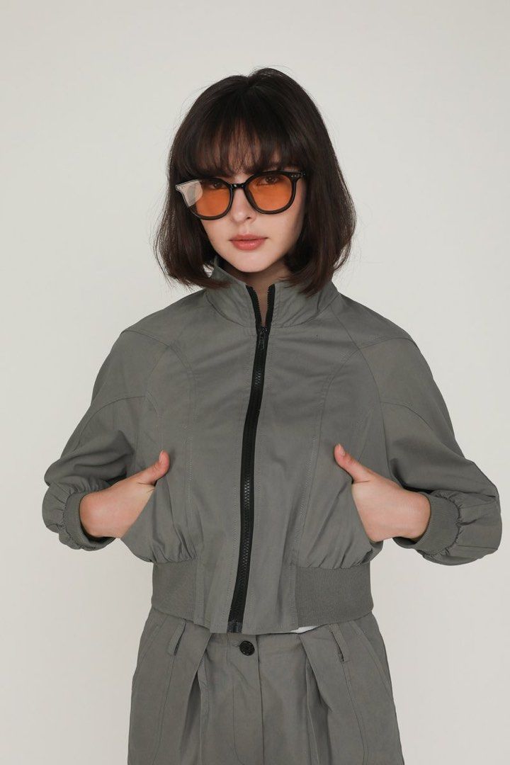 The Tinsel Rack - Marvin Nylon Bomber Jacket (Smoke Grey) Limited ...