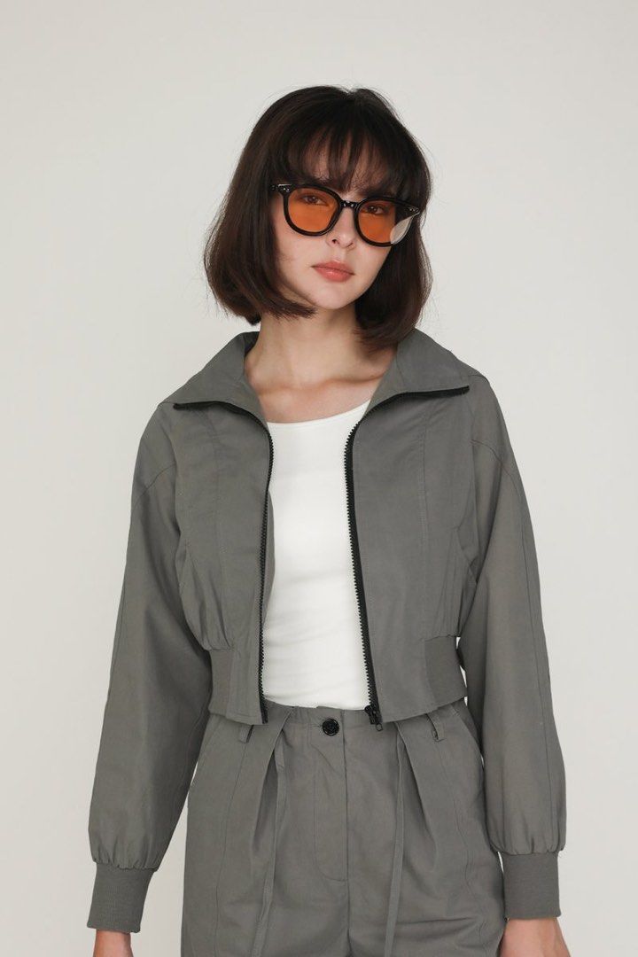 The Tinsel Rack - Marvin Nylon Bomber Jacket (Smoke Grey) Limited ...