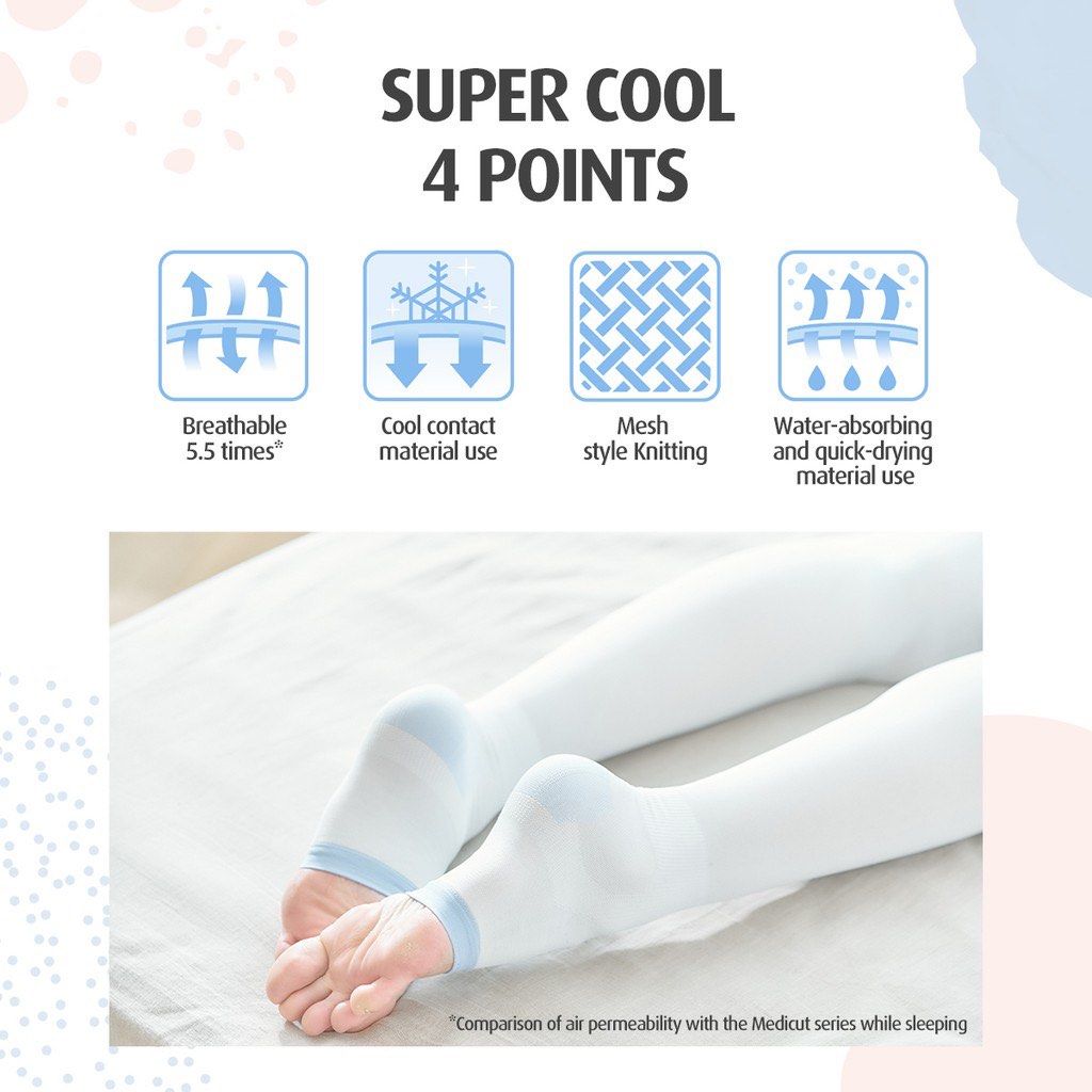 MediQtto For Sleep, Cooling Compression Socks, Full Leg, Women's ...
