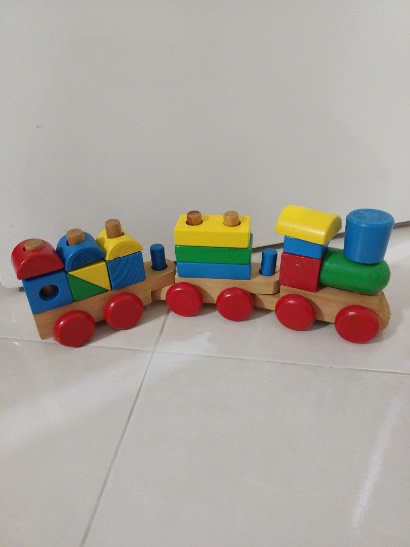 Melissa & Doug Stacking Train Blocks, Hobbies & Toys, Toys & Games on ...