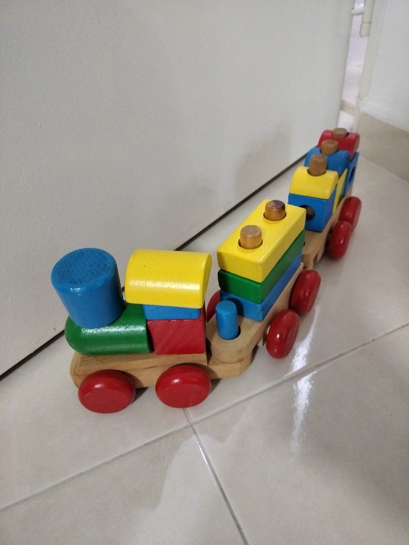 Melissa & Doug Stacking Train Blocks, Hobbies & Toys, Toys & Games on ...