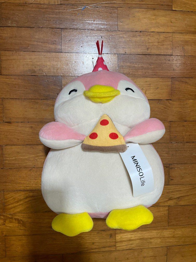 Miniso pink party penguin soft toy plushie cheap birthday present ...