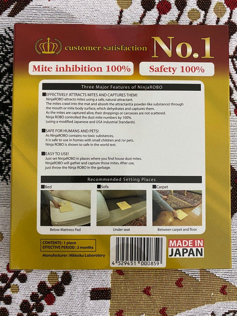 Ninja Robo Dust Mite Trap, Health & Nutrition, Insect Repellent on ...