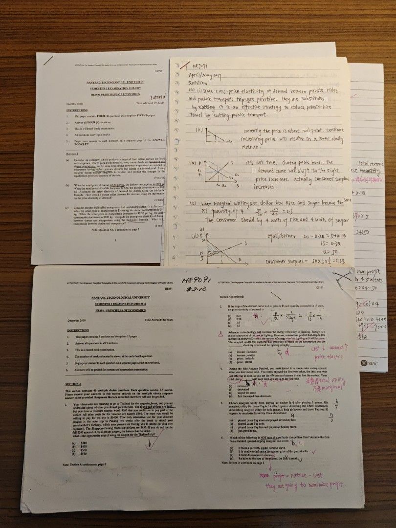 NTU HE9091 Handwritten Lecture Notes, Tutorials 1-12 and Past Year ...