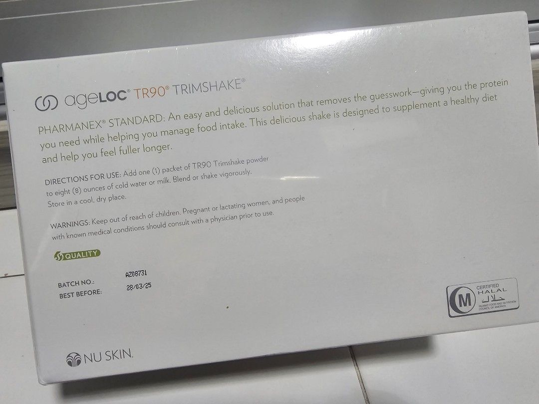 Nu Skin Ageloc TR90 Trimshake (Chocolate), Health & Nutrition, Health ...