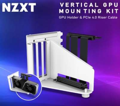 NZXT Vertical GPU Mounting Kit White (白色), 電腦＆科技, 電腦周邊及配件, 電腦周邊產品 ...