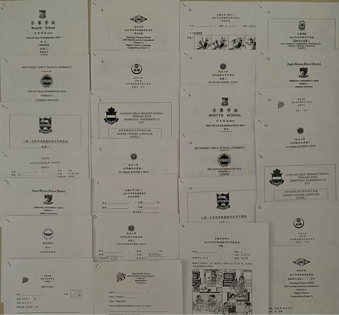 P4 past year exam paper Chinese, Hobbies & Toys, Books & Magazines ...