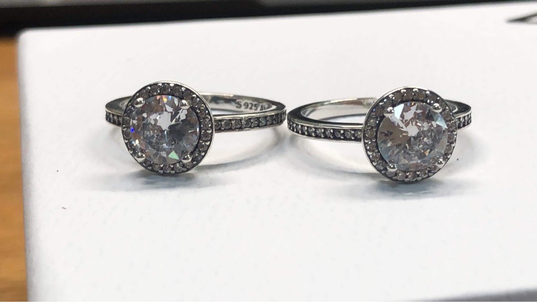 Pandora Sparkling round halo ring, Women's Fashion, Jewelry ...
