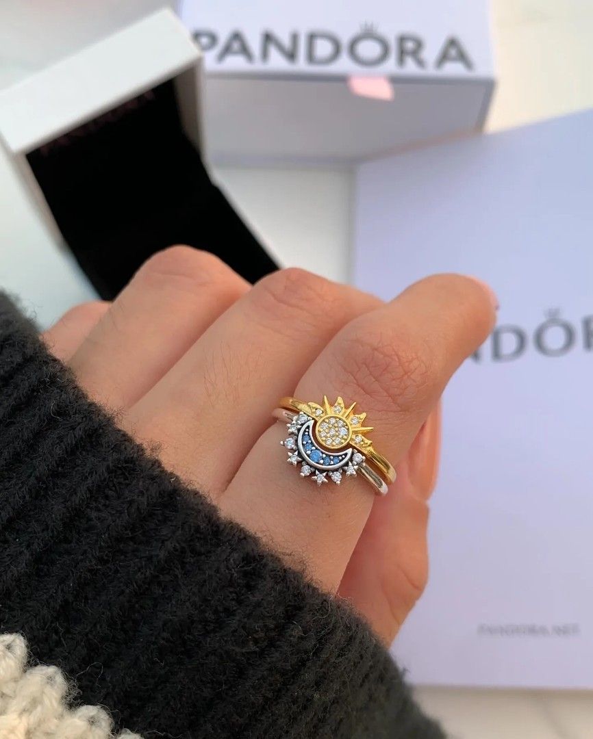 Pandora Sun and moon ring, Women's Fashion, Jewelry & Organizers, Rings ...