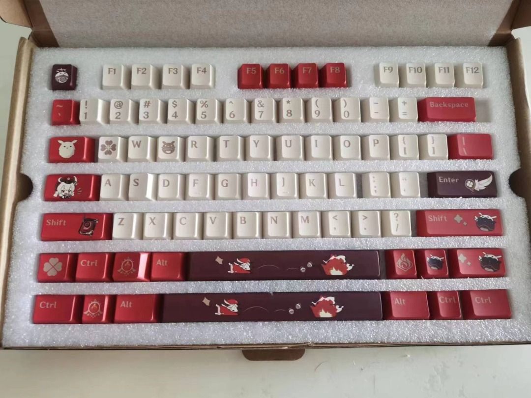 PBT Genshin Impact Klee Theme 145 keycaps for mechanical keyboards ...