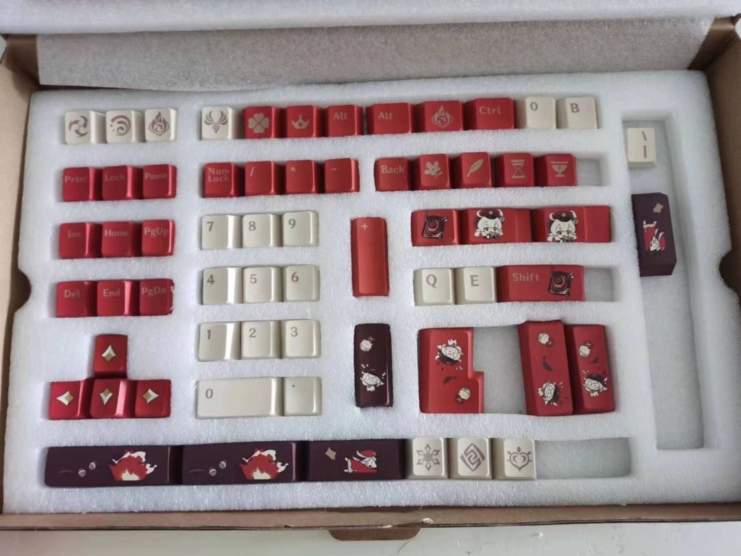 PBT Genshin Impact Klee Theme 145 keycaps for mechanical keyboards ...