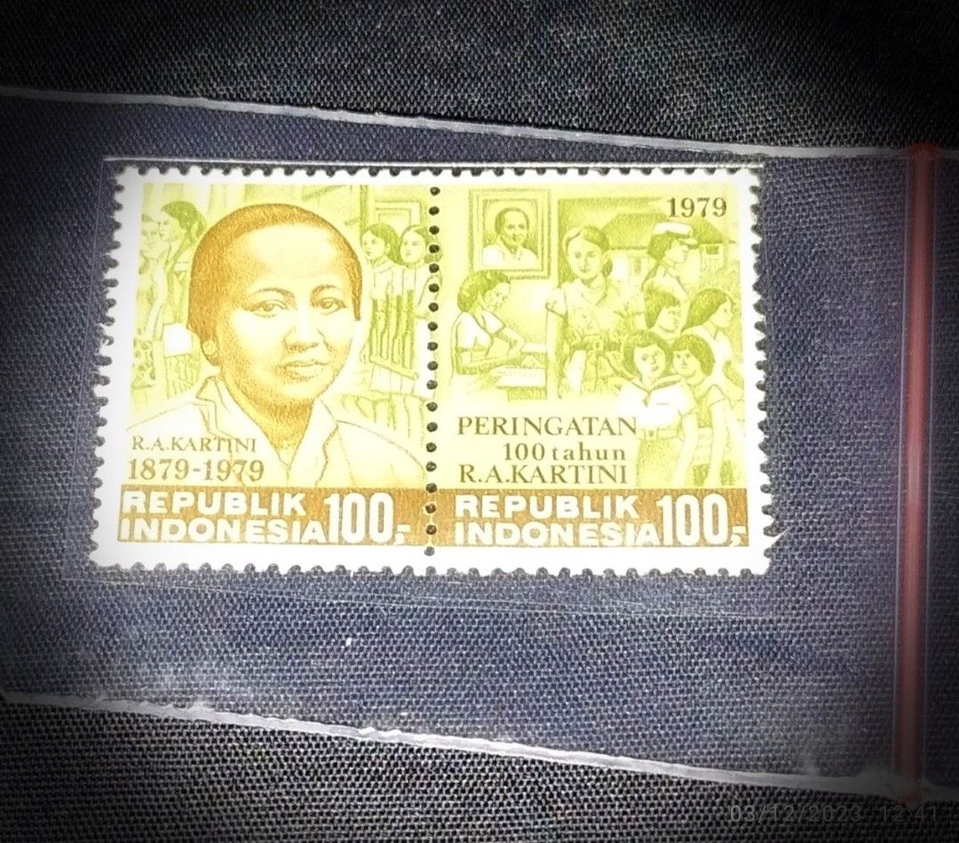 Perangko seri peringatan 100 tahun (1879-1979) ra.kartini unused stok ...