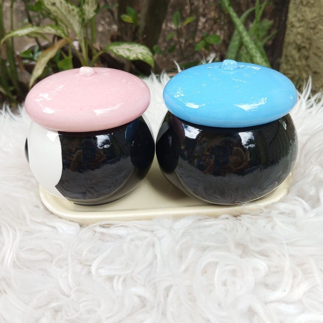 Pingu and Pinga Ceramic Mini Pot with Tray, Furniture & Home Living ...