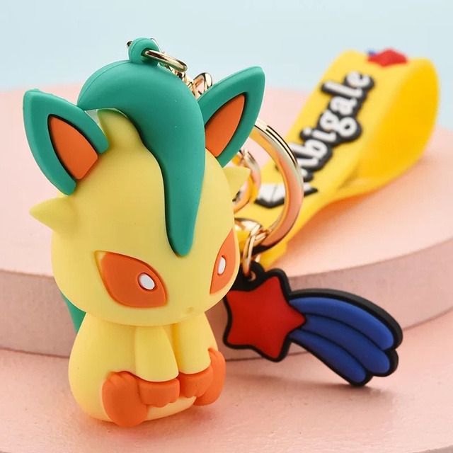 Pokemon Keychain Eevee Espeon Flareon Glaceon Jolteon Sylveon Leafeon Umbreon Vaporeon Pikachu ...