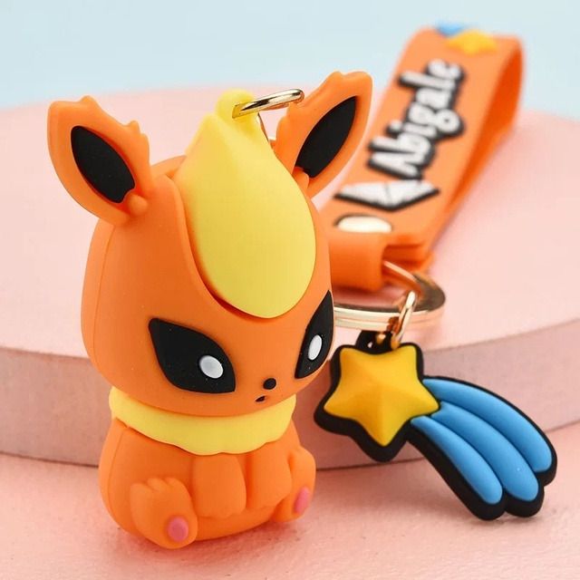 Pokemon Keychain Eevee Espeon Flareon Glaceon Jolteon Sylveon Leafeon ...