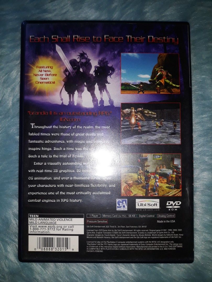PS2 Grandia 2 (CIB) NTSC-U/C Original Playstation 2 Game, Video Gaming ...