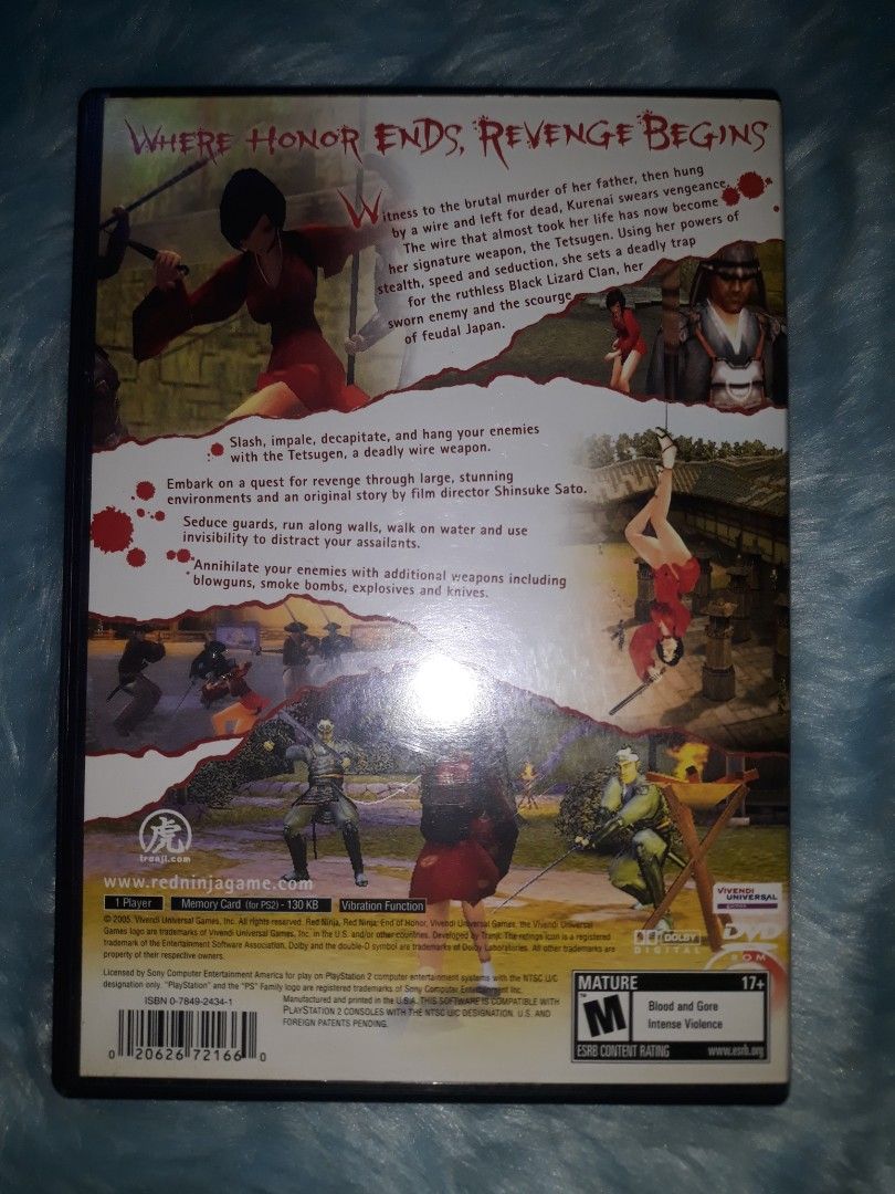 PS2 Red Ninja End Of Honor (CIB) NTSC-U/C Original Playstation 2 Game ...