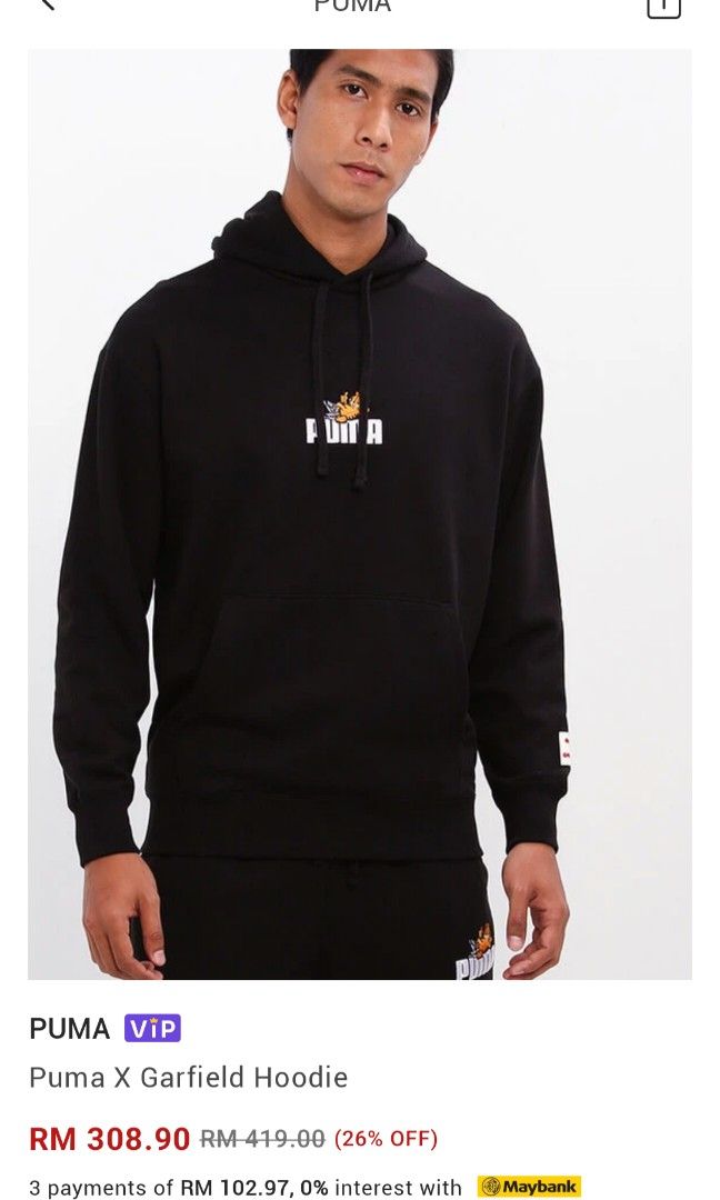 Puma Collab Garfield Hoodie, Men's Fashion, Coats, Jackets and ...