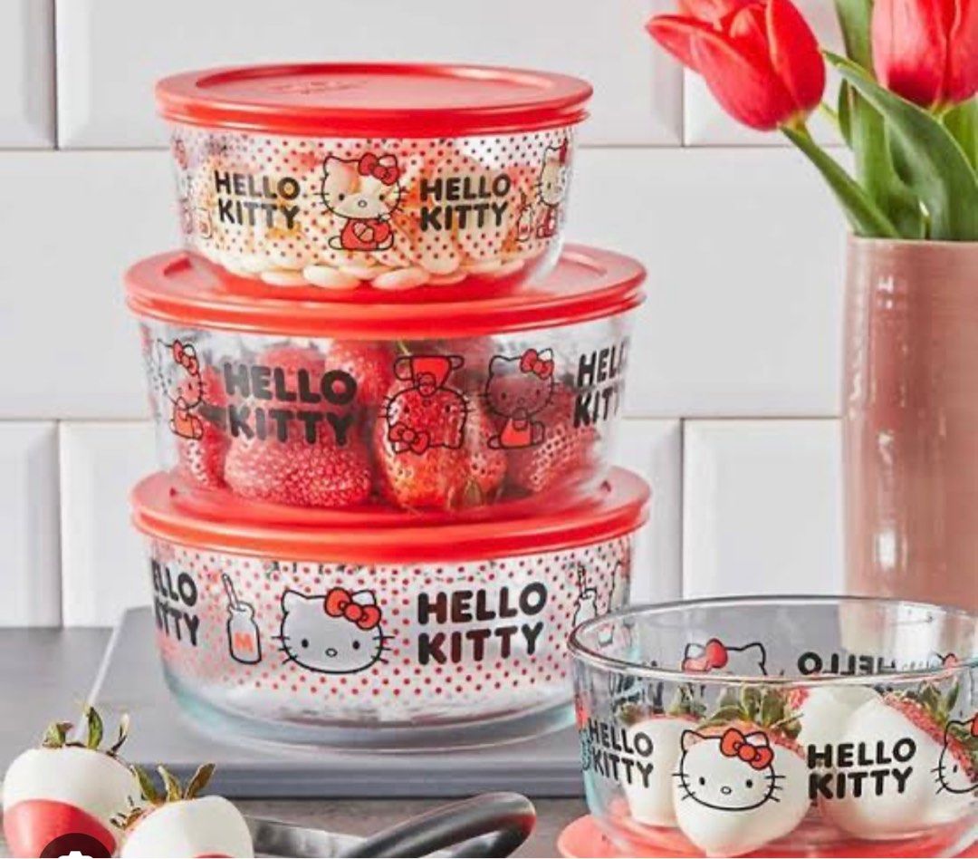 Pyrex Hello kitty, Furniture & Home Living, Kitchenware & Tableware ...
