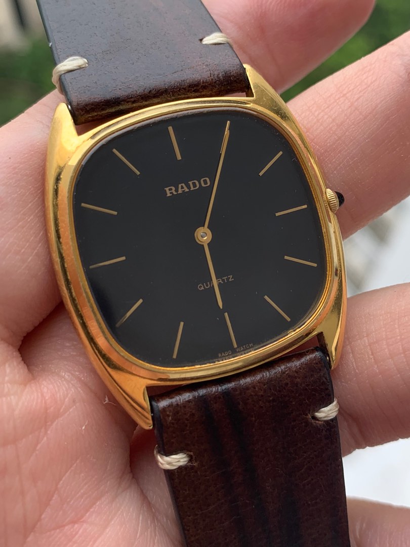 (Rare) Rado cushion case with black dial and, Men's Fashion, Watches ...