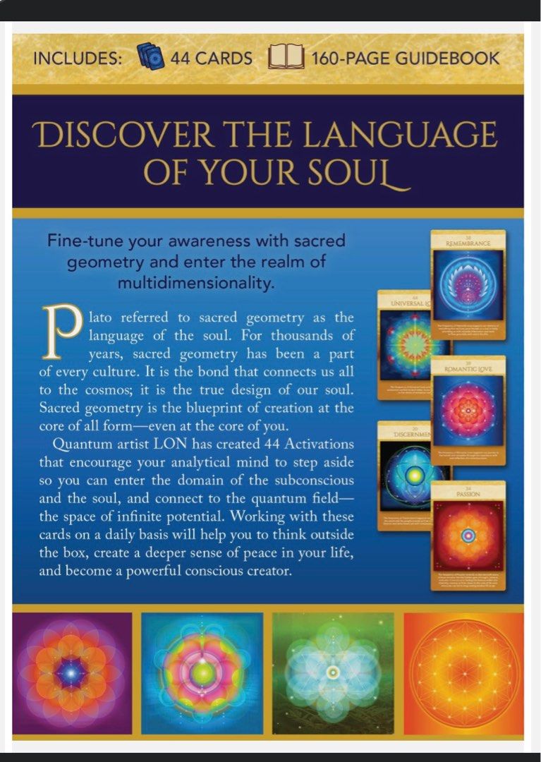 Sacred Geometry Oracle Cards, Hobbies & Toys, Toys & Games on Carousell
