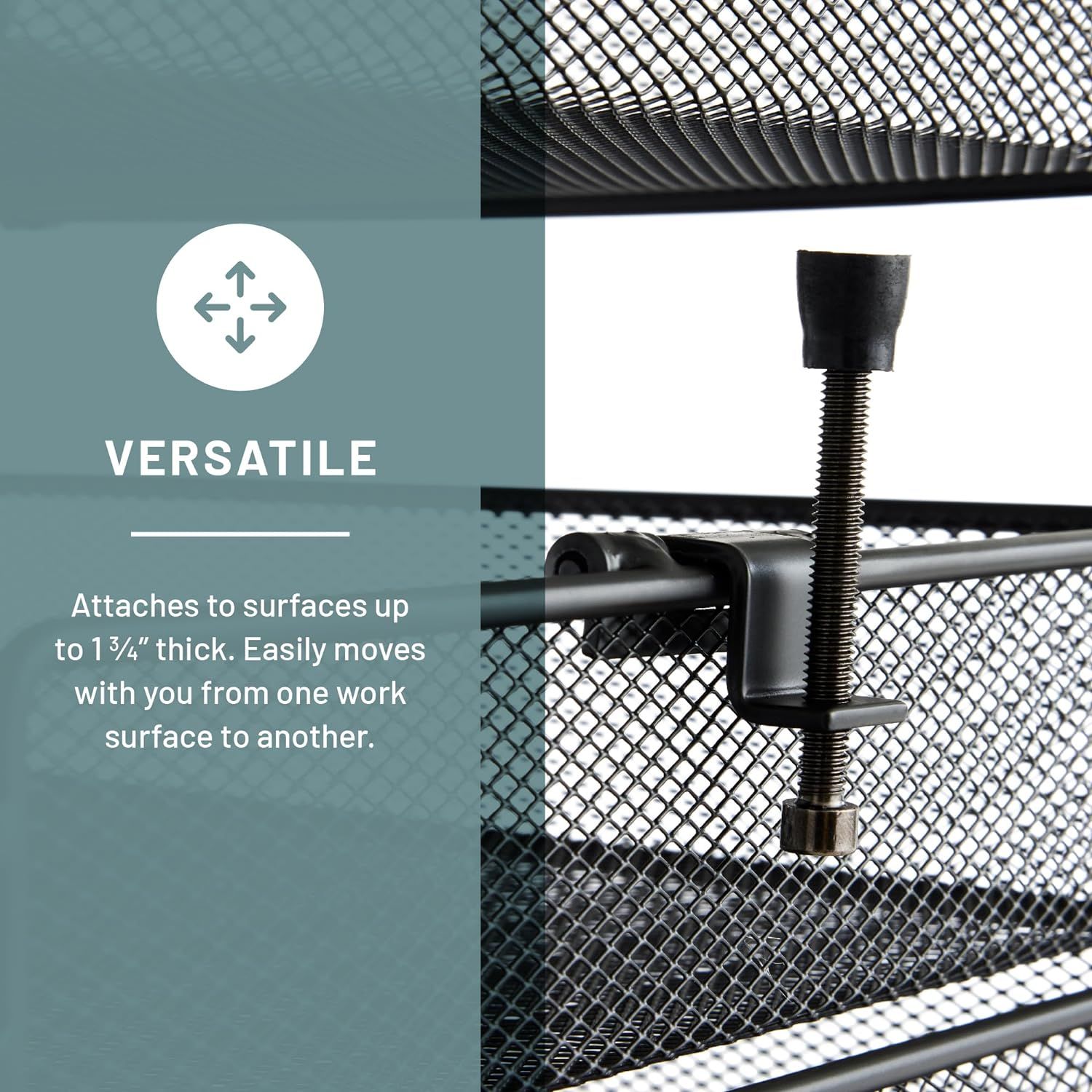 Safco Onyx Hanging Desktop Organizer with 5 Horizontal Trays, Under ...