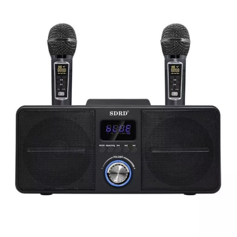 SDRD SD-309 Dual Bluetooth Wireless Microphones Karaoke Speaker, Audio ...