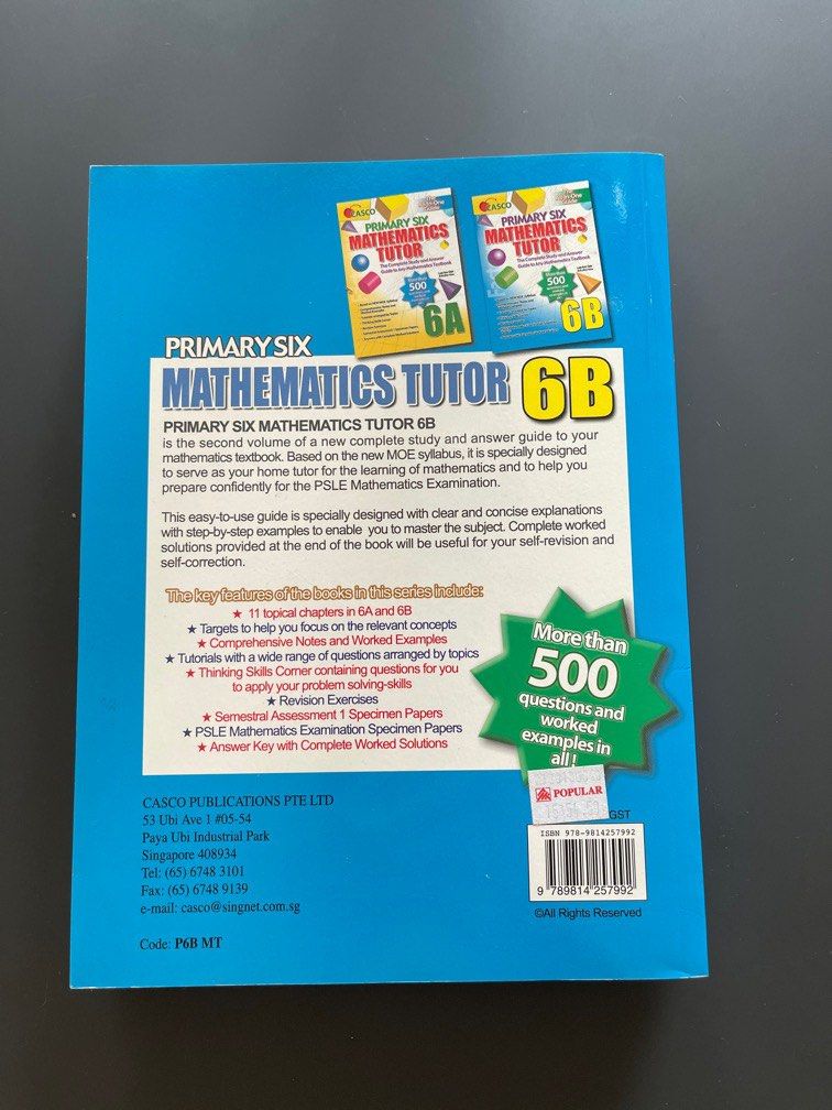 Singapore Mathematics book - Primary 6, Hobbies & Toys, Books ...
