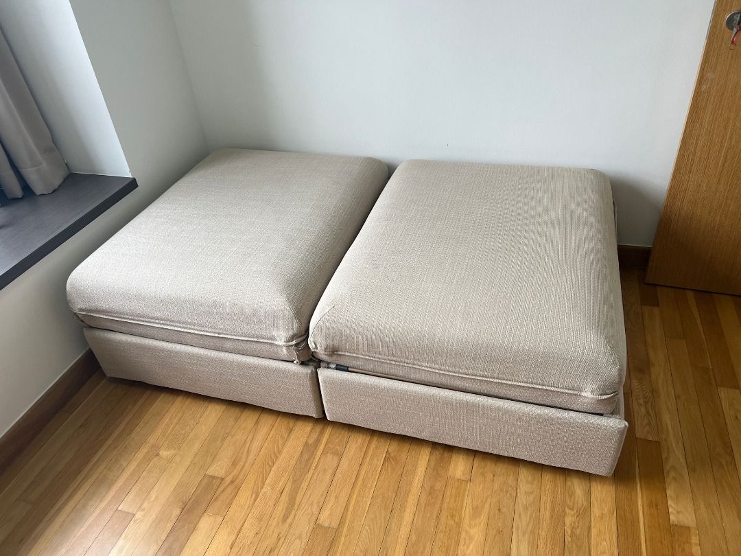Sofa bed - 2 x Ikea Vallentuna sofa bed modules, Hilliard Beige ...