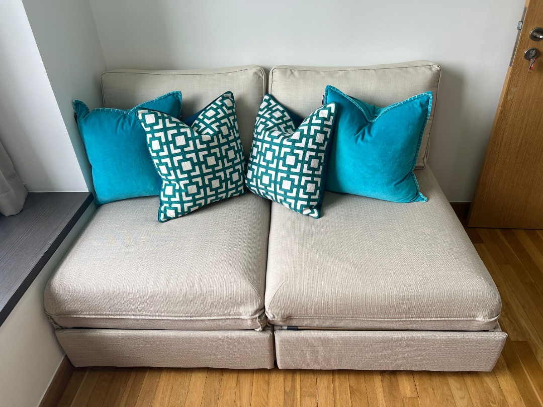 Sofa bed - 2 x Ikea Vallentuna sofa bed modules, Hilliard Beige ...