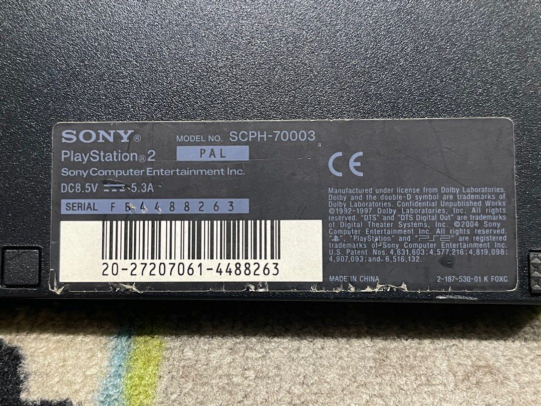 Sony playstation 2 slim console unit PAL SCPH-7003 dc 220v, Video Gaming, Video Game Consoles ...