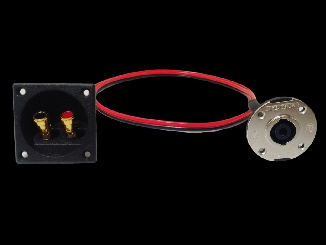 SPEAKER BOX TERMINAL PUSH SPRING TYPE GOLD-55mm to NEUTRIK NL4MPR ...