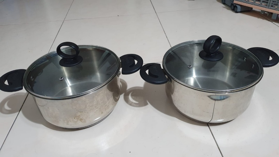Stahl Stainless steel cooking pots/ sauce pans with lids - Induction ...