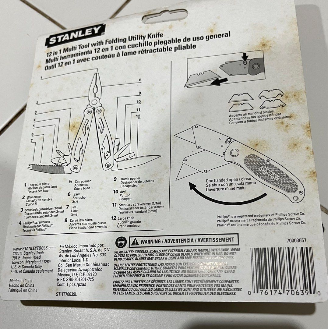 Stanley 12 in 1 Multi Tool Set (Brand New), Furniture & Home Living ...
