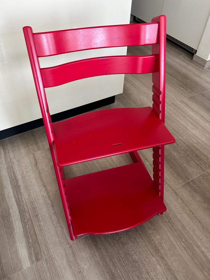 Red Stokke Tripp Trapp chair - authentic, Furniture & Home Living ...