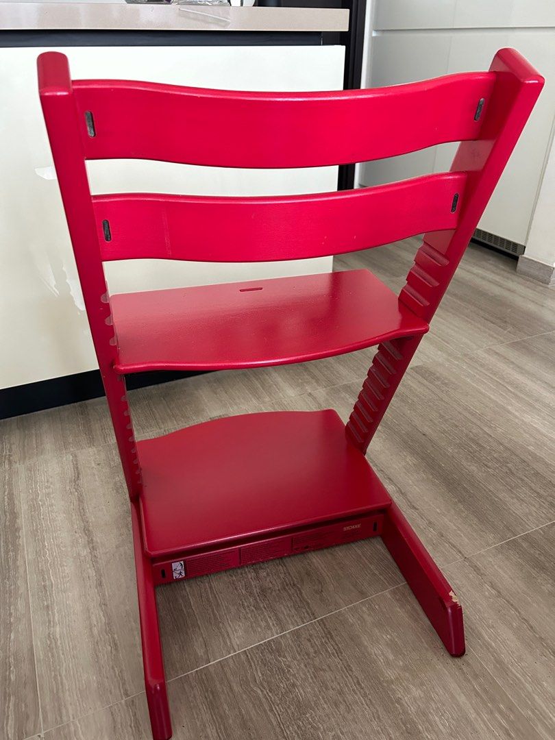 Red Stokke Tripp Trapp chair - authentic, Furniture & Home Living ...