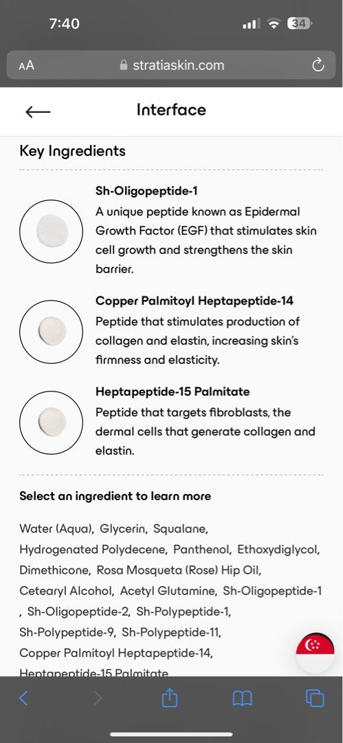 Stratia Interface Peptide Moisturiser 50ml, Beauty & Personal Care, Face, Face Care on Carousell