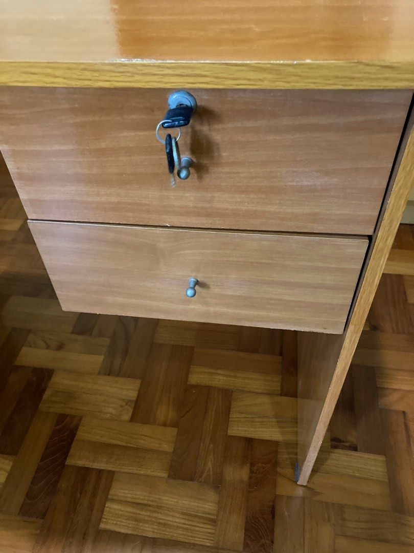 Study table with locked drawer, Furniture & Home Living, Furniture ...