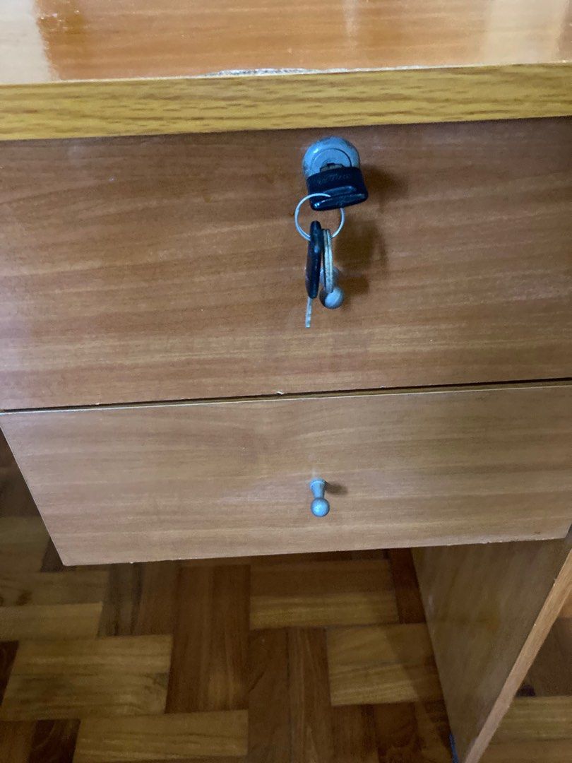 Study table with locked drawer, Furniture & Home Living, Furniture ...