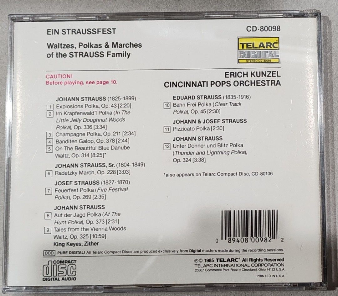 Telarc Digital Audiophile CD Ein Straussfest I and II early pressed ...