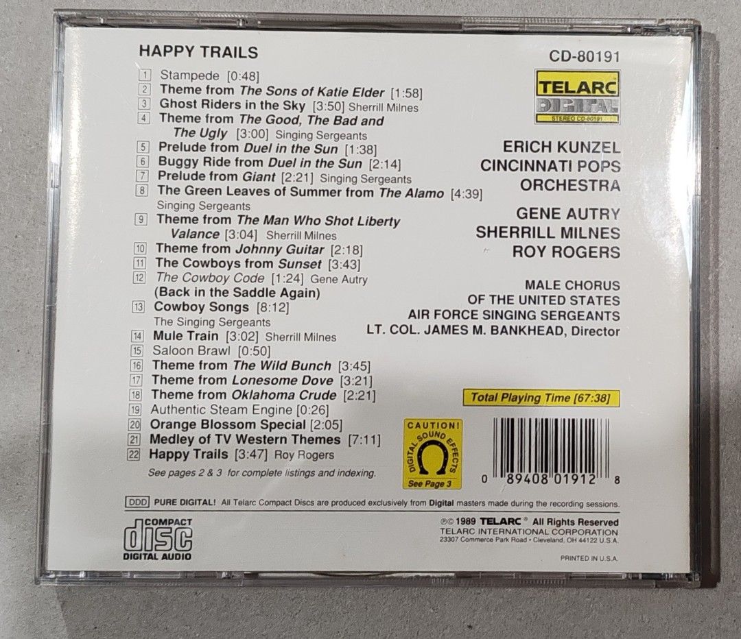 Telarc Digital Audiophile CD Happy Trails early pressed Made in USA ...