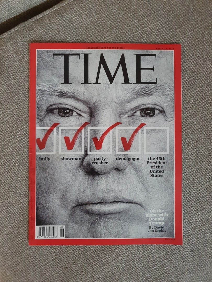 Time Magazine Donald Trump Cover, Hobbies & Toys, Books & Magazines ...