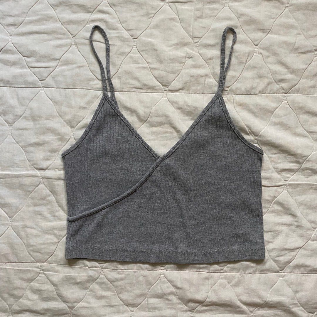 Topshop ribbed overlap top, Women's Fashion, Tops, Sleeveless on Carousell