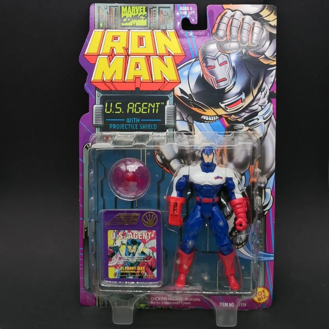 Toybiz Marvel Iron Man U.S. US AGENT Projectile Shield Action Figure ...