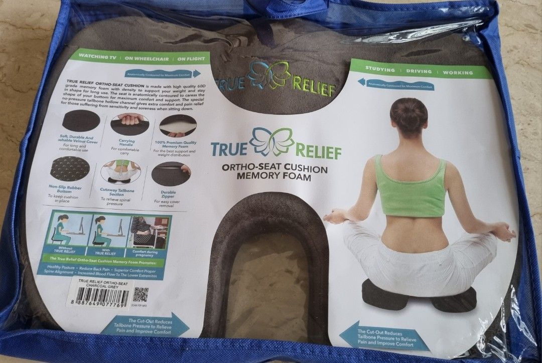 True Relief Ortho-Seat Cushion with Memory Foam, Furniture & Home ...