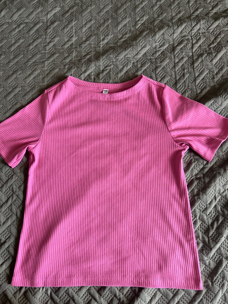 Uniqlo pink, Women's Fashion, Tops, Blouses on Carousell