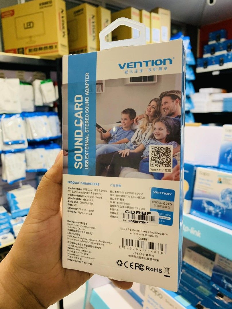 Vention USB Sound Card to Single/Dual Jack Adapter with Volume Control ...